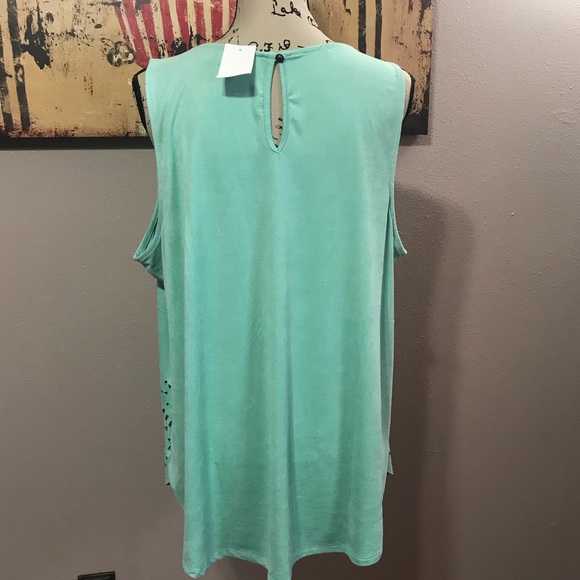 Cato | Tops | Cato Teal Sueded Cutout Tank | Poshmark